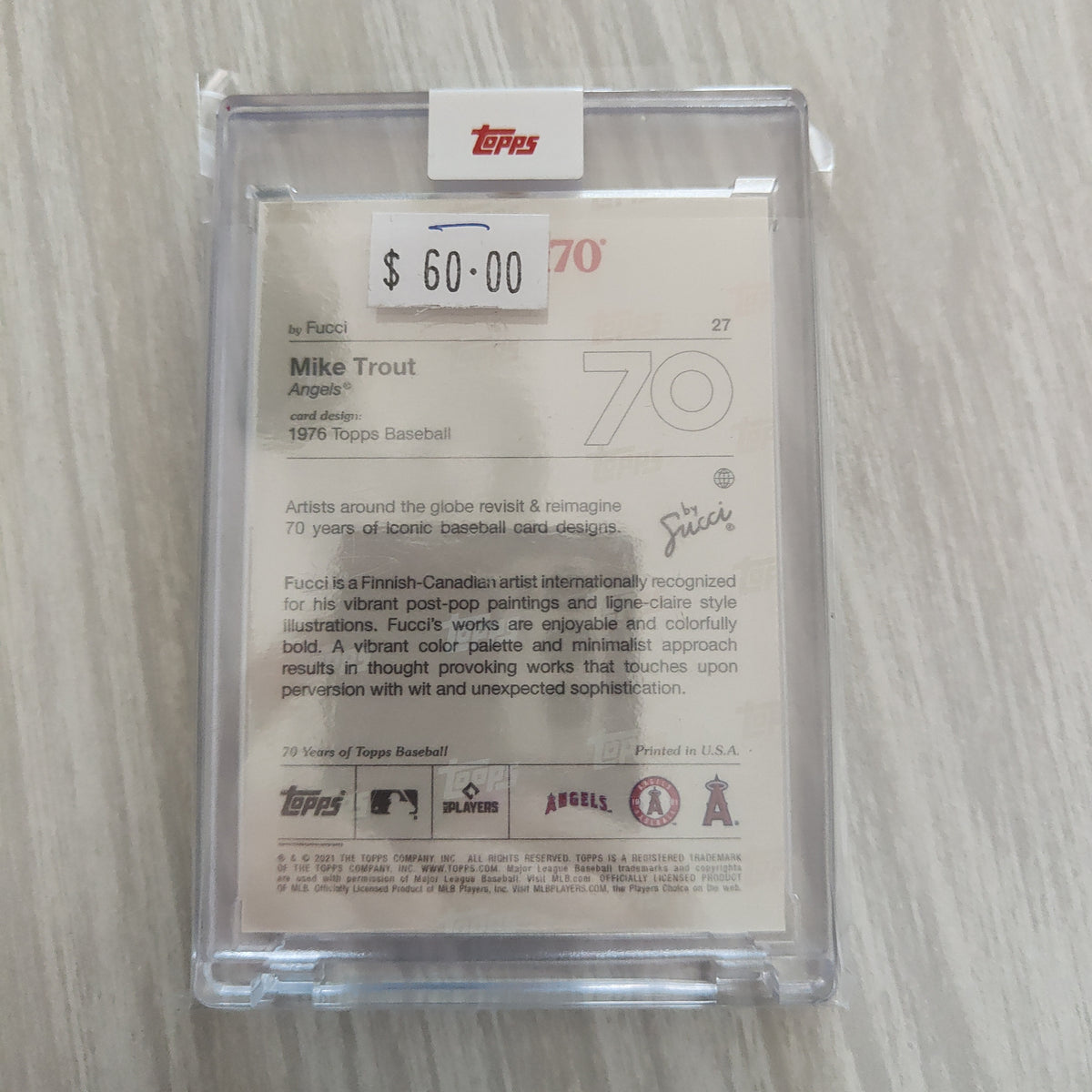 2021 Topps Project 70 Mike Trout Card #27 Artist Fucci Baseball Card ...