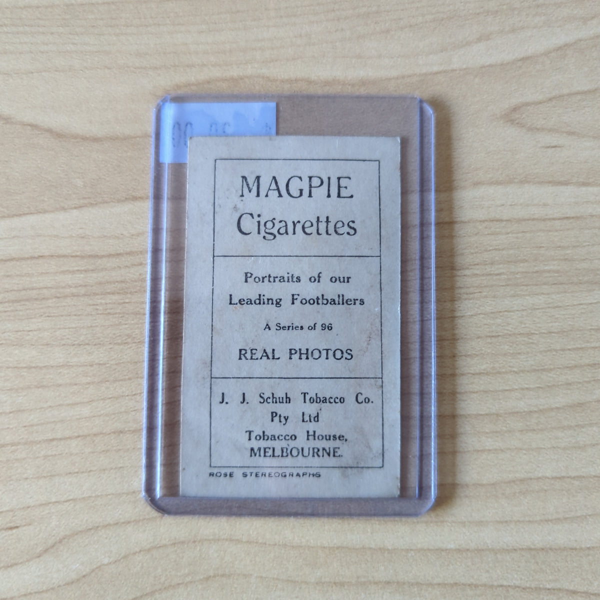 VFL 1923 Magpie Cigarettes J.J. Schuh Leading Footballers No.25 R Hann ...