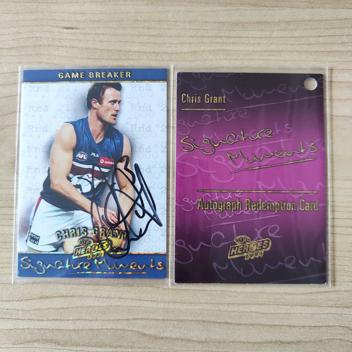 2001 AFL Heroes Signature Moments Redemption Chris Grant Western Bulld ...