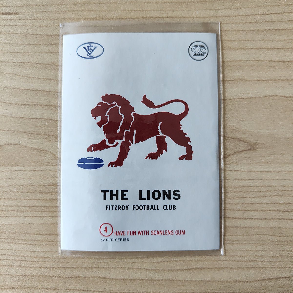VFL 1973 Scanlens Emblem Sticker Card Fitzroy Football Club The Lions ...