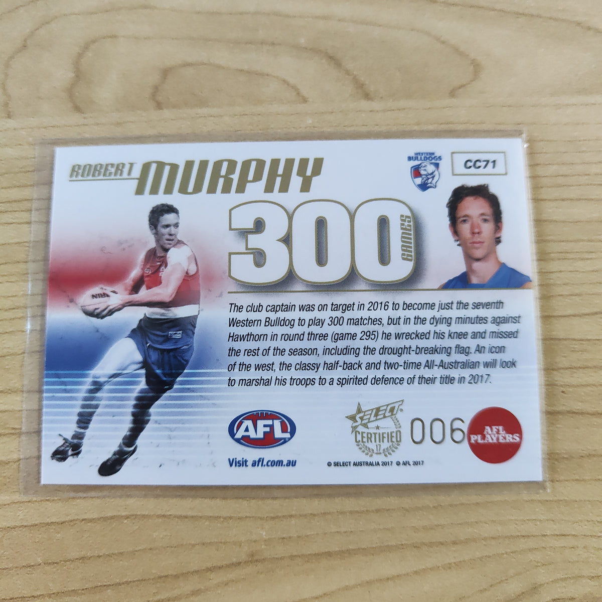 2017 Select Certified 300 Game Case Card Robert Murphy Western Bulldog ...