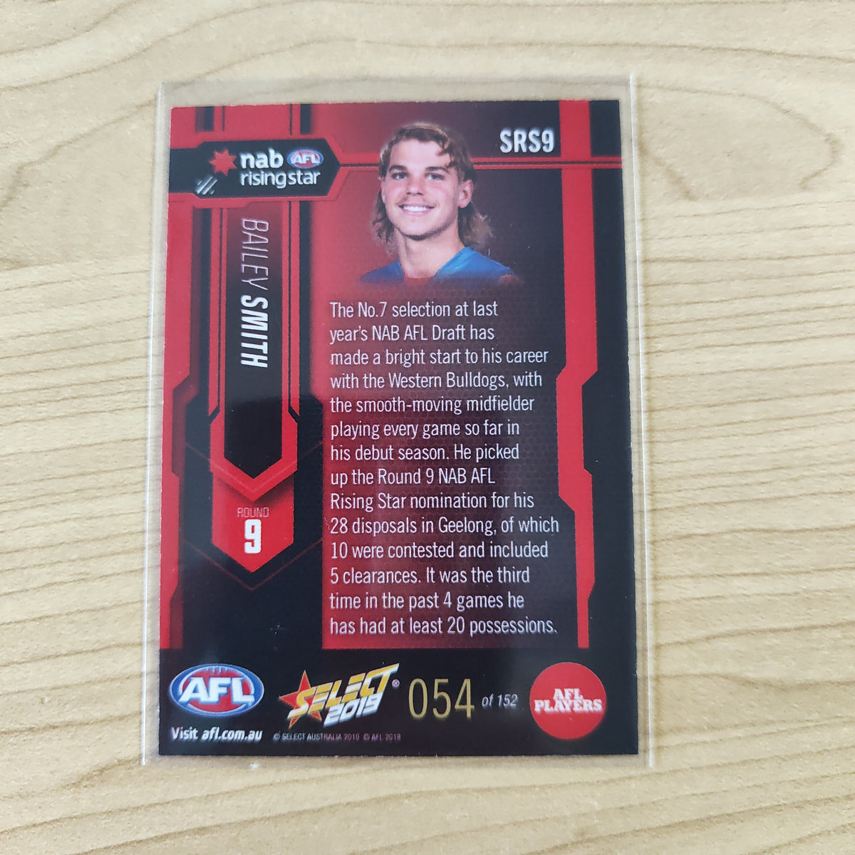 2019 Select NAB Rising Star Bailey Smith Western Bulldogs No.054/152 ...