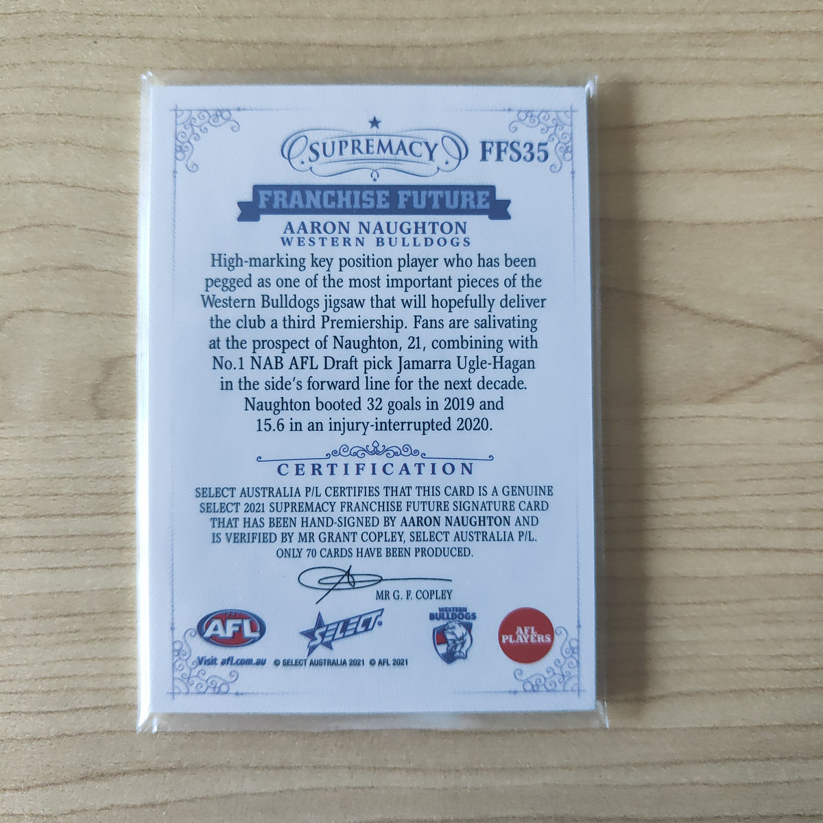 2021 Select Supremacy Franchise Future Signature Aaron Naughton Wester ...