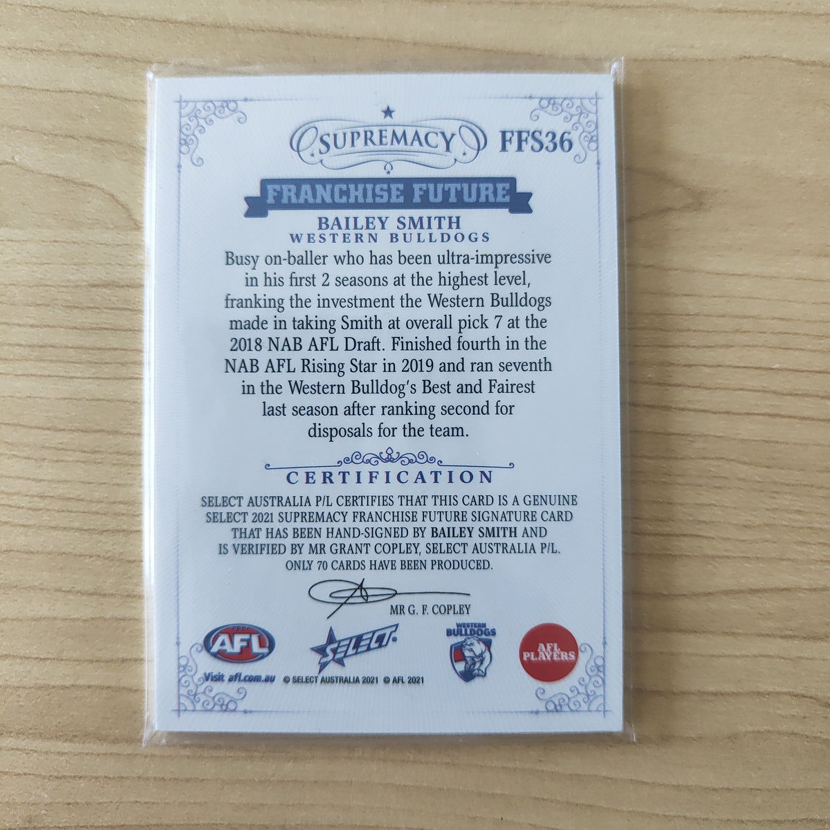 2021 Select Supremacy Franchise Future Signature Bailey Smith Western ...