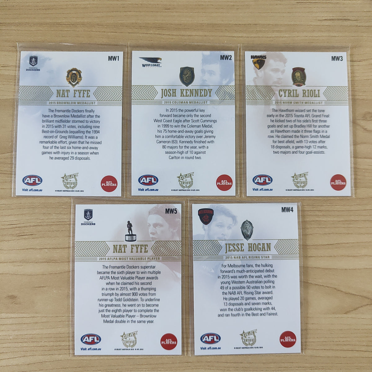 2016 Select Certified Medal Winners Set Complete Set Of 5 Cards ...