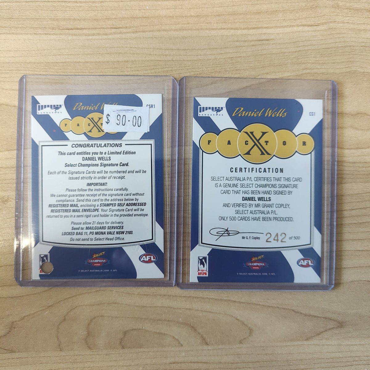 2006 Select Champions X Factor Signature Redemption Daniel Wells North ...