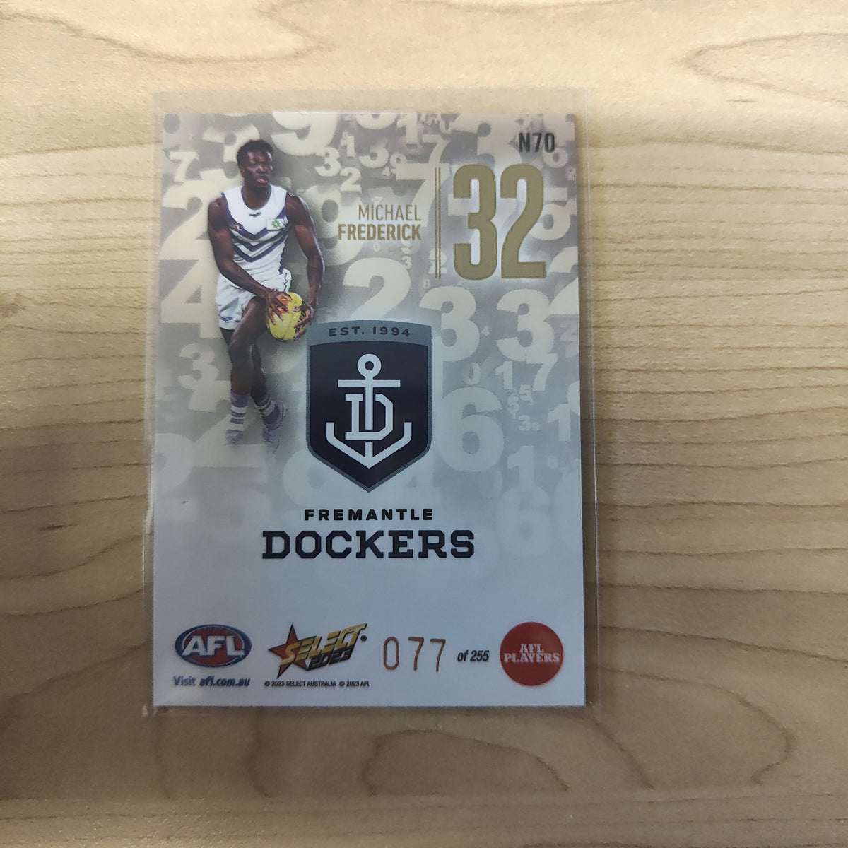 2023 Select Footy Stars Numbers Michael Frederick Fremantle 077/255 ...