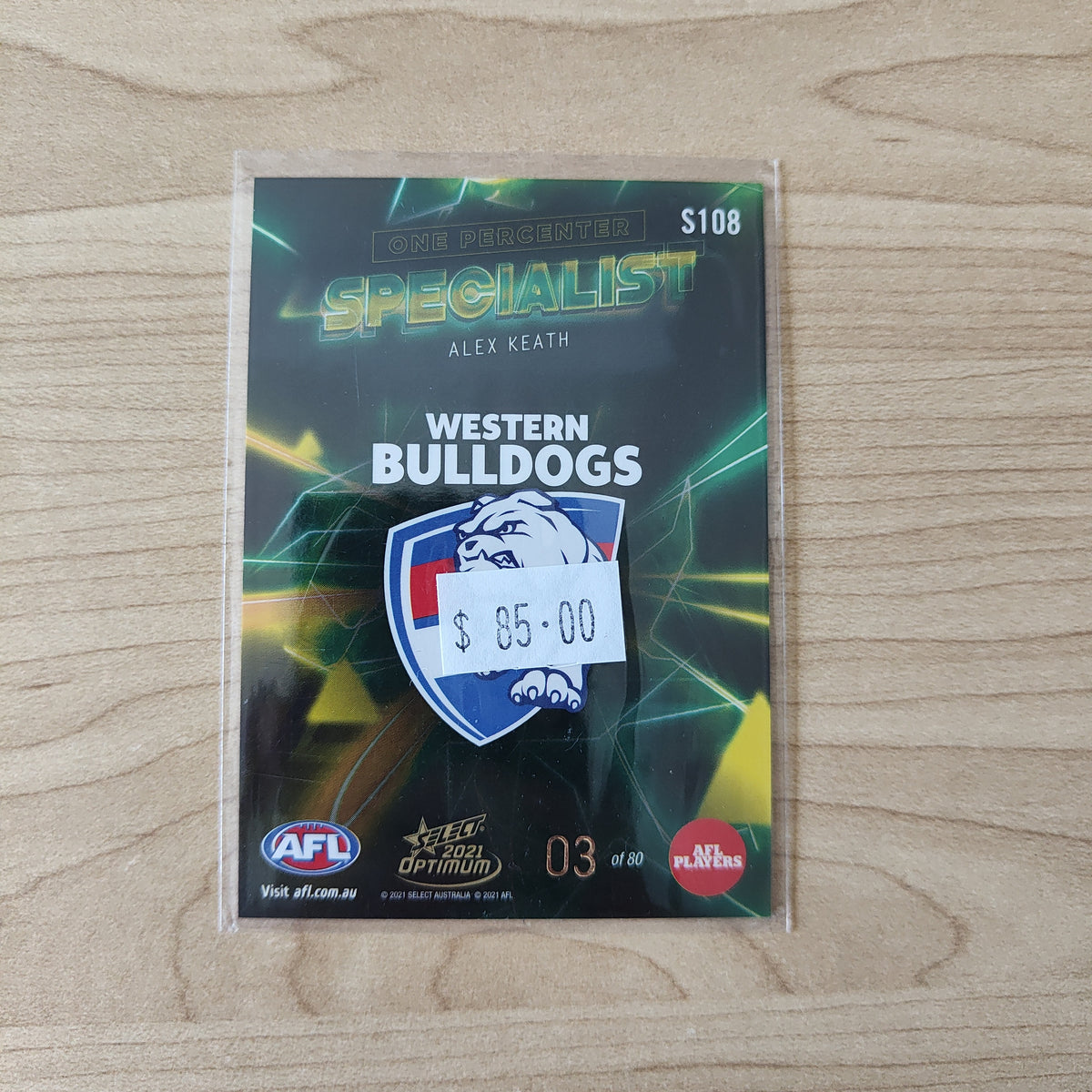 2021 AFL Select Optimum Specialist Alex Keath Western Bulldogs LOW NUM ...