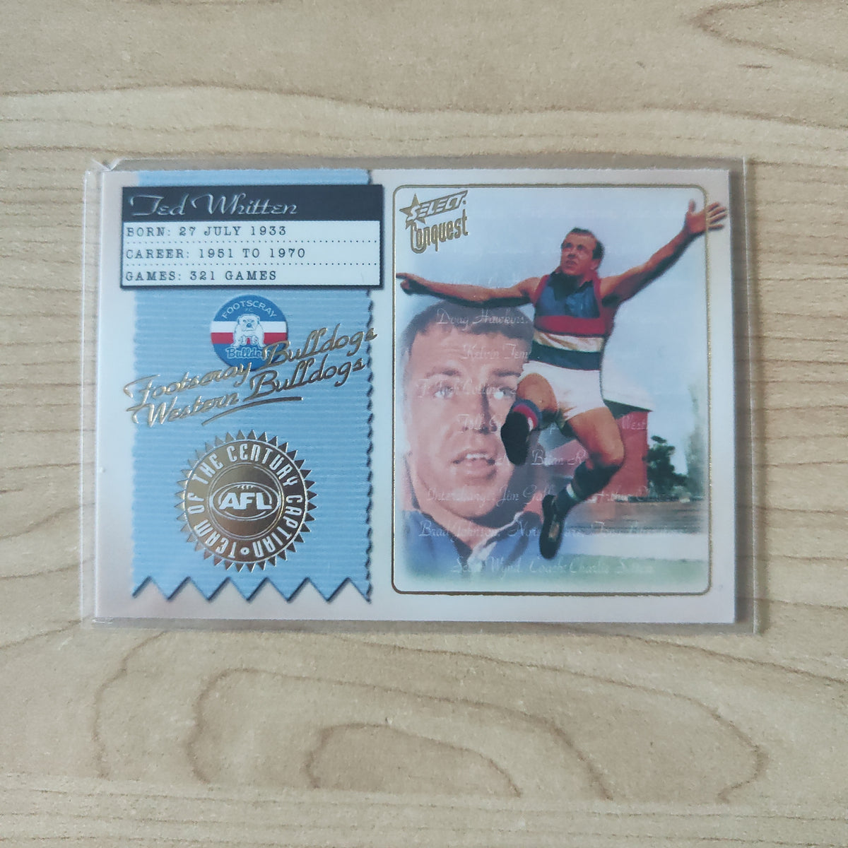 2004 Select AFL Conquest Team of the Century Captain Ted Whitten Foots ...