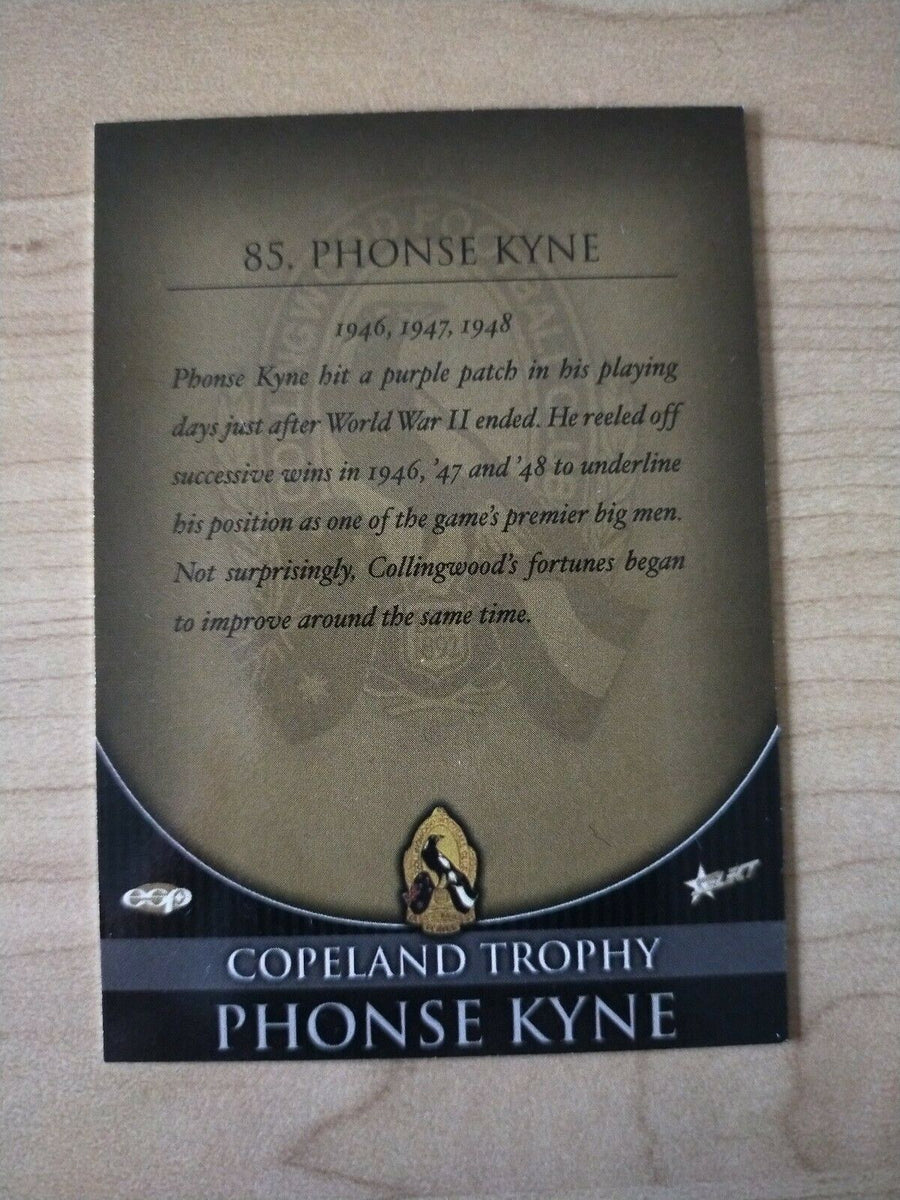 Select ESP Official AFL Collingwood Team Of The Century Phonse Kyne (8 ...