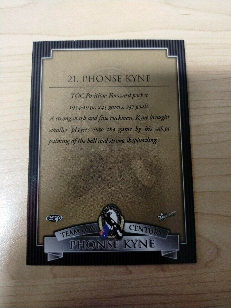 Select ESP Official AFL Collingwood Team Of The Century Phonse Kyne (2 ...