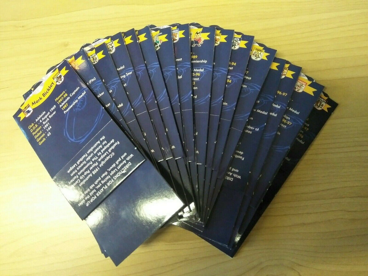 1998 Ansett Australia Cup Pop-up Cards x 16 – Shields Stamps & Coins