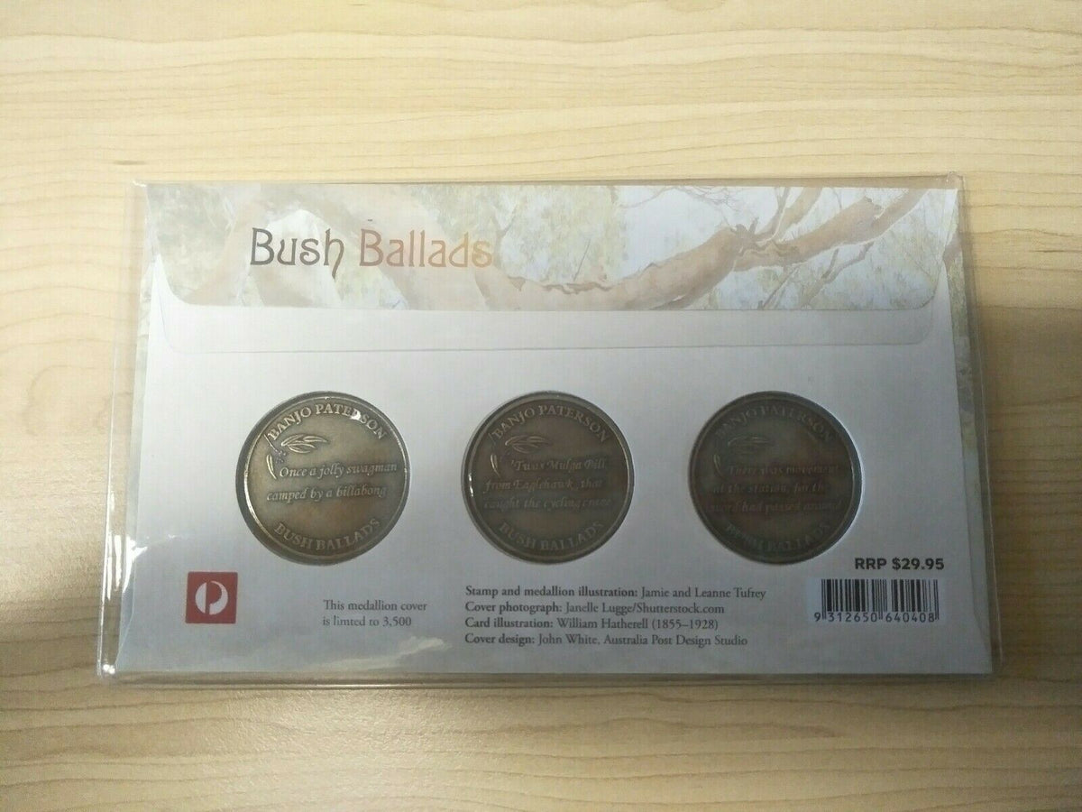 2014 Australian Bush Ballads AB "Banjo" Paterson Medallion 1st Day Cov ...