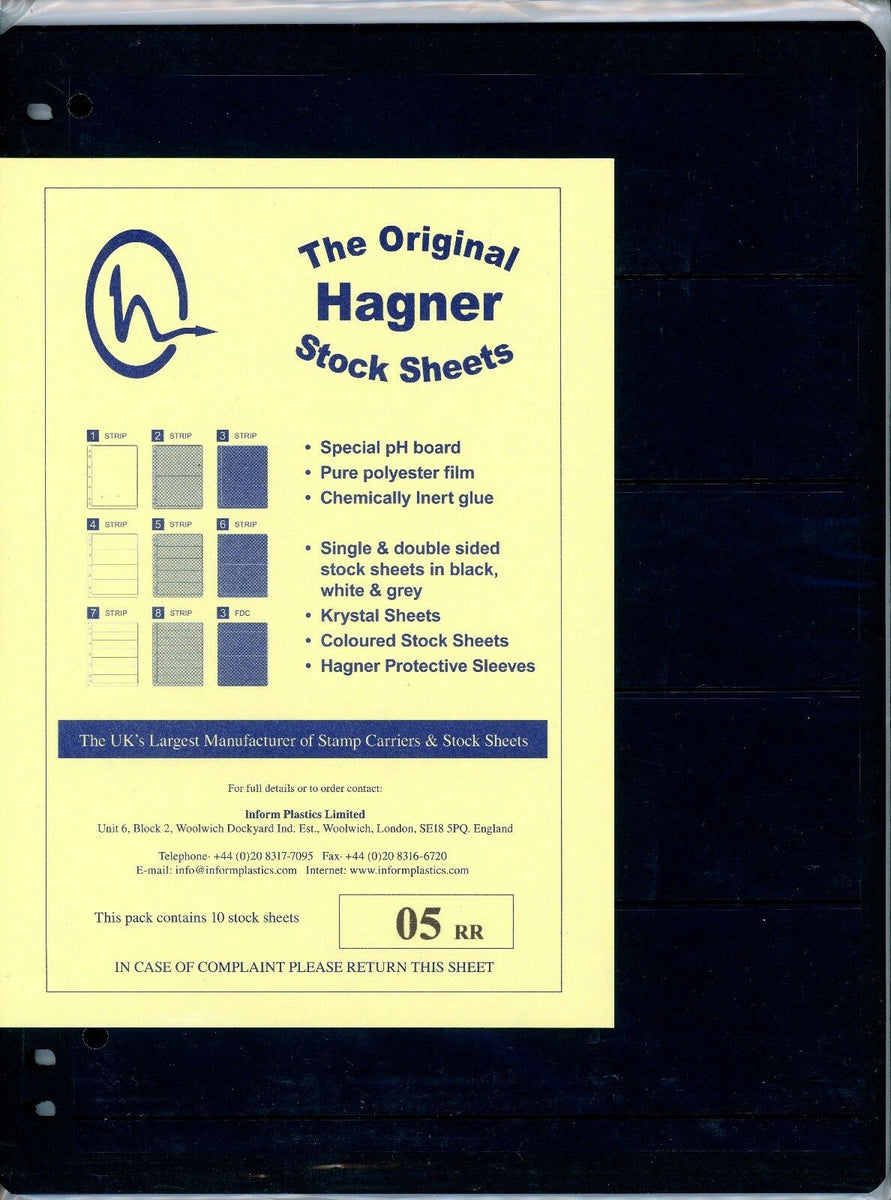 Hagner 5 Pocket Single Sided Stamp Stock Sheets Pack of 10 – Shields ...