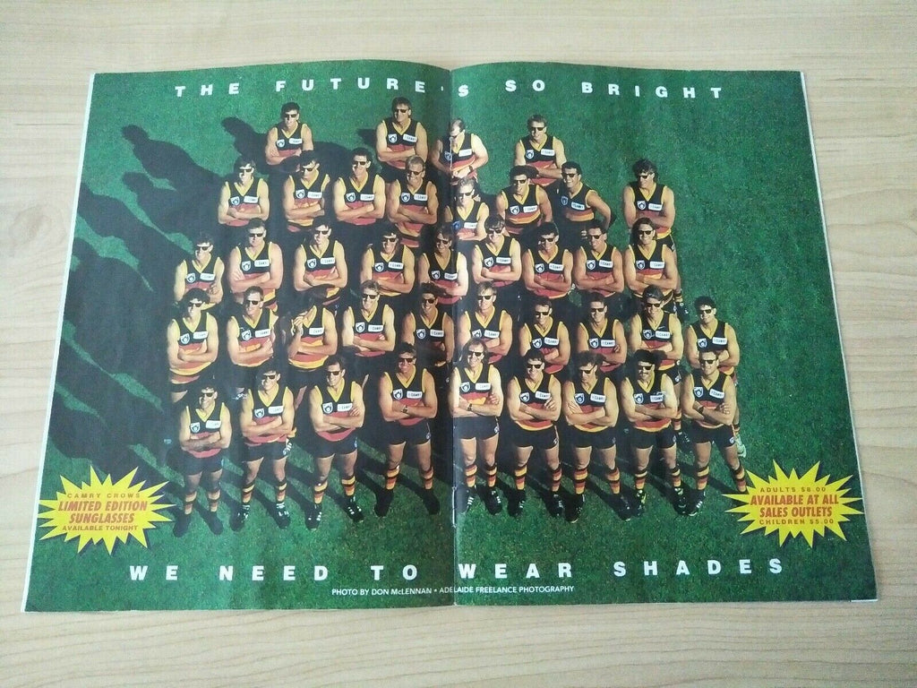AFL 1992 Camry Adelaide Crows v Collingwood. Souvenir Football Record ...