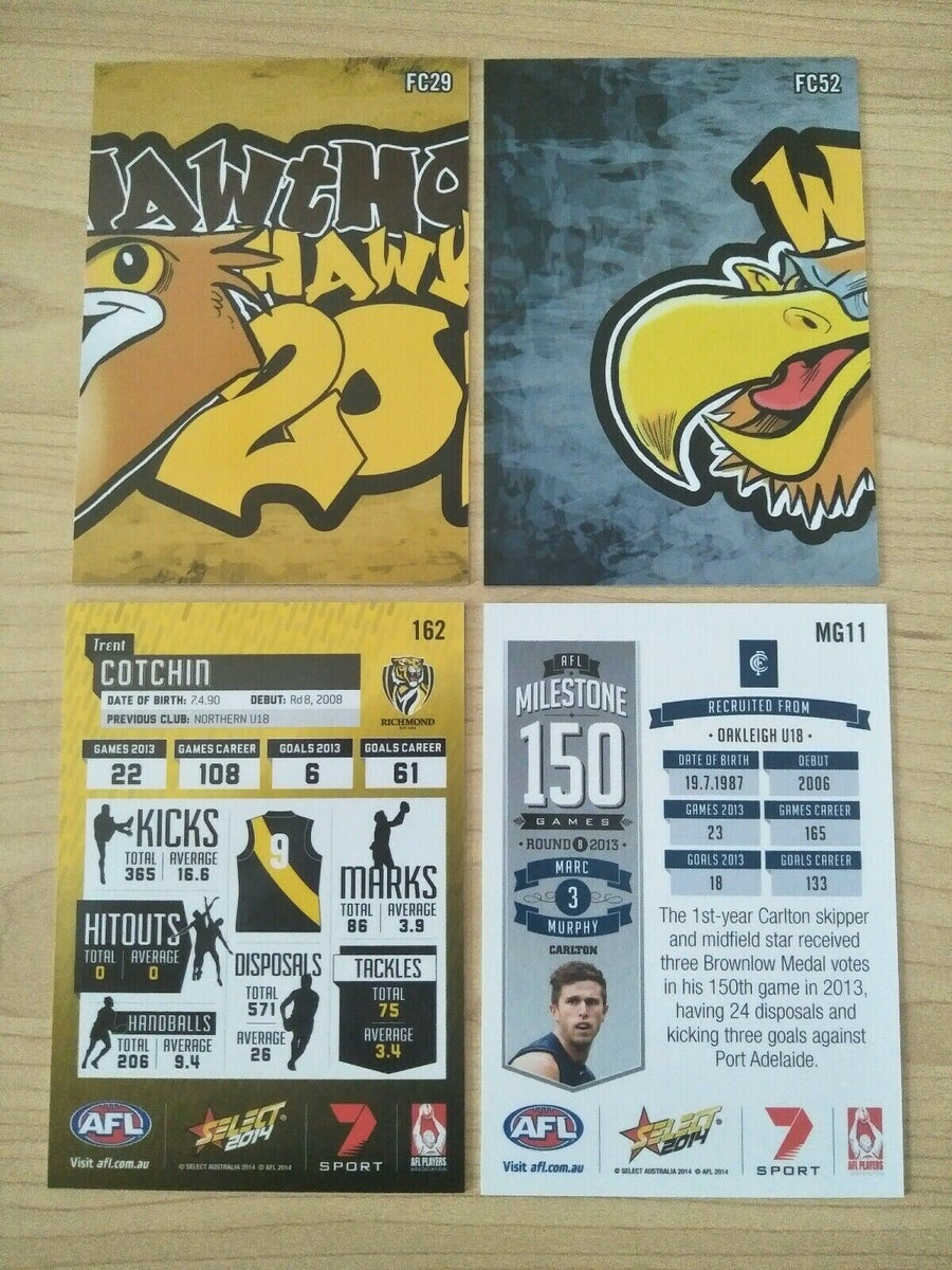 2014 Select AFL Promotional Cards Set Of 4 – Shields Stamps & Coins