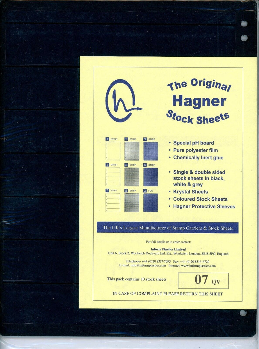 Hagner 7 Pocket Single Sided Stamp Stock Sheets Pack of 10 – Shields ...