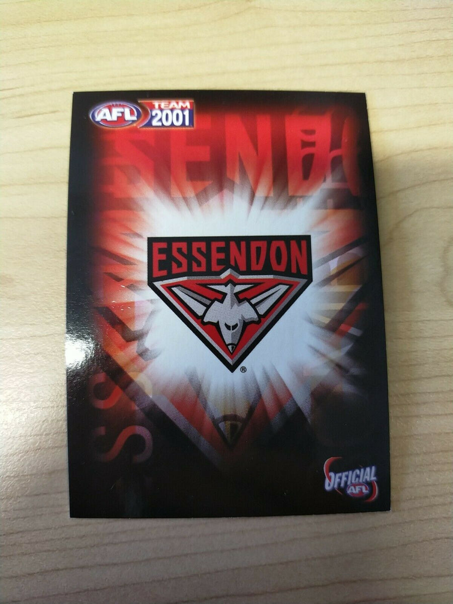 2001 Teamcoach Gold Prize Card Essendon 289 John Barnes – Shields ...