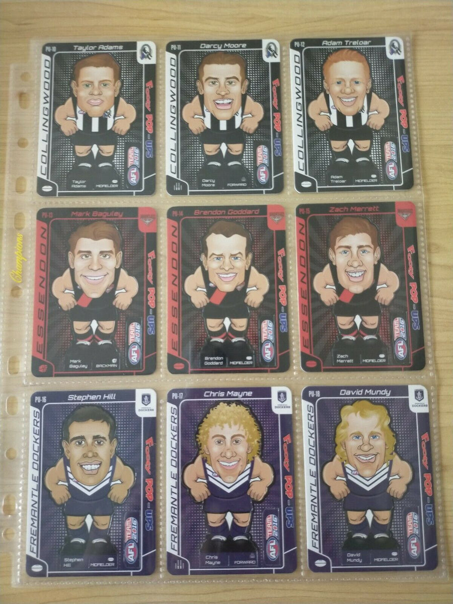 2016 AFL Teamcoach Footy Pop-Ups Complete Set Of 54 Cards – Shields ...