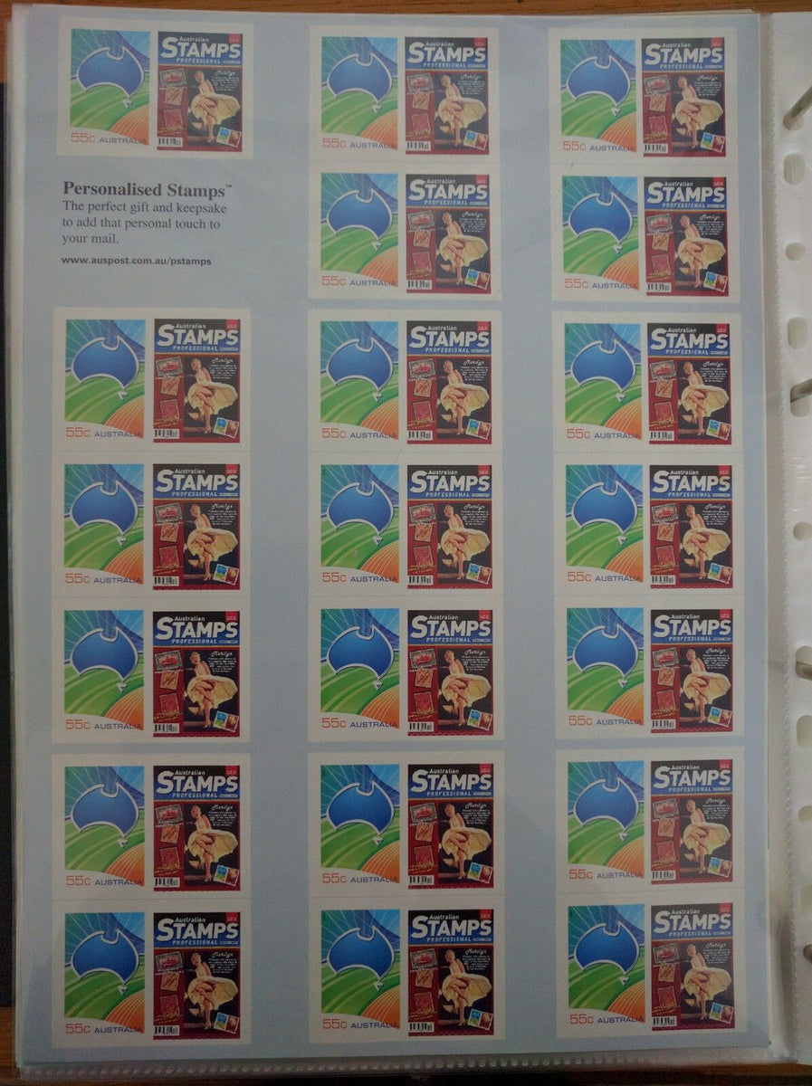Australia Post 55c Personalised Stamp Sheet - Australian Stamps Profes ...