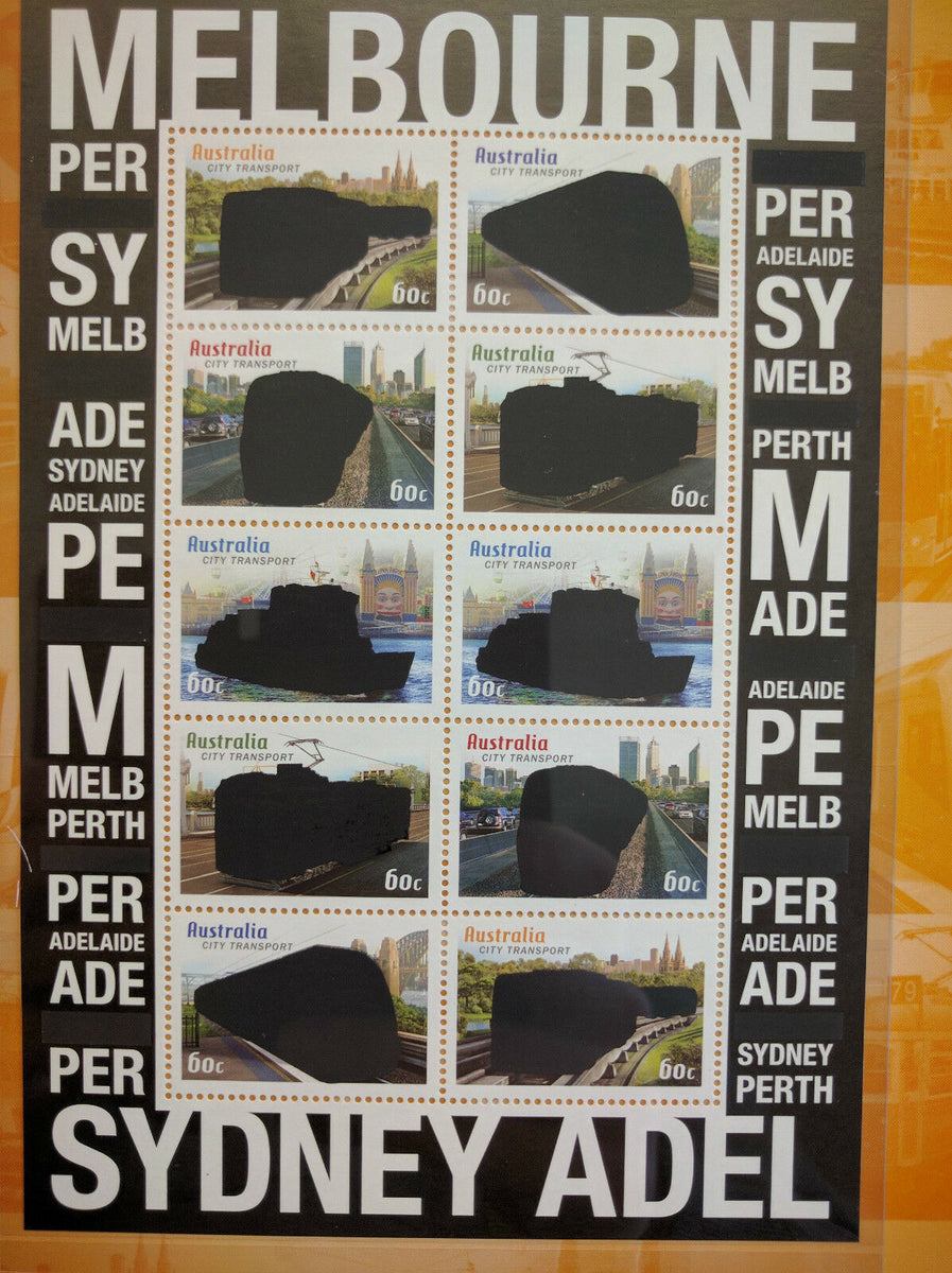 Australia Capital City Transport Stamp Pack trains trams buses ships f ...