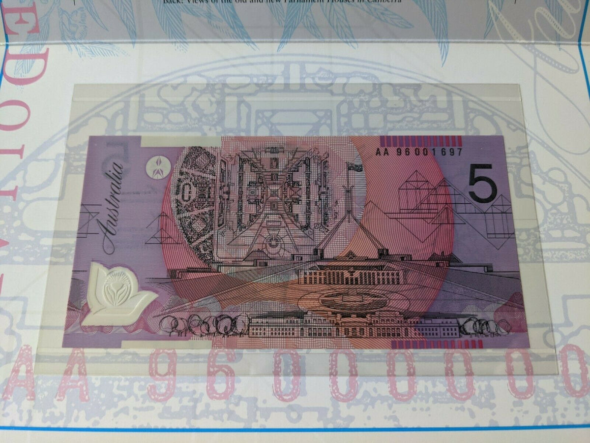 1996 $5, $10 ,$20 Deluxe Banknote Folders Black Serial Numbers cat $41 ...