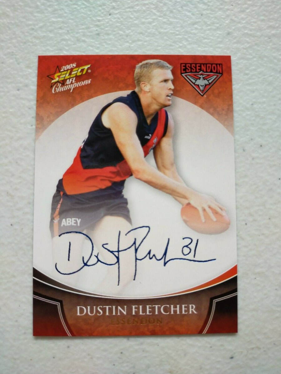 2008 Select AFL Champions Foil Signature Card Dustin Fletcher Essendon ...