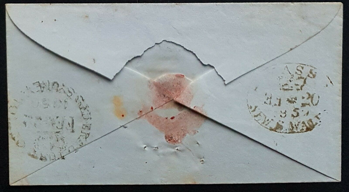NSW Pre stamp Yass 20 Fe 1850, month inverted error, arrived Sydney 22 ...