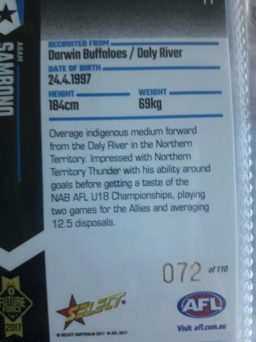 Adam Sambono Select Future Forces 2017 – Shields Stamps & Coins