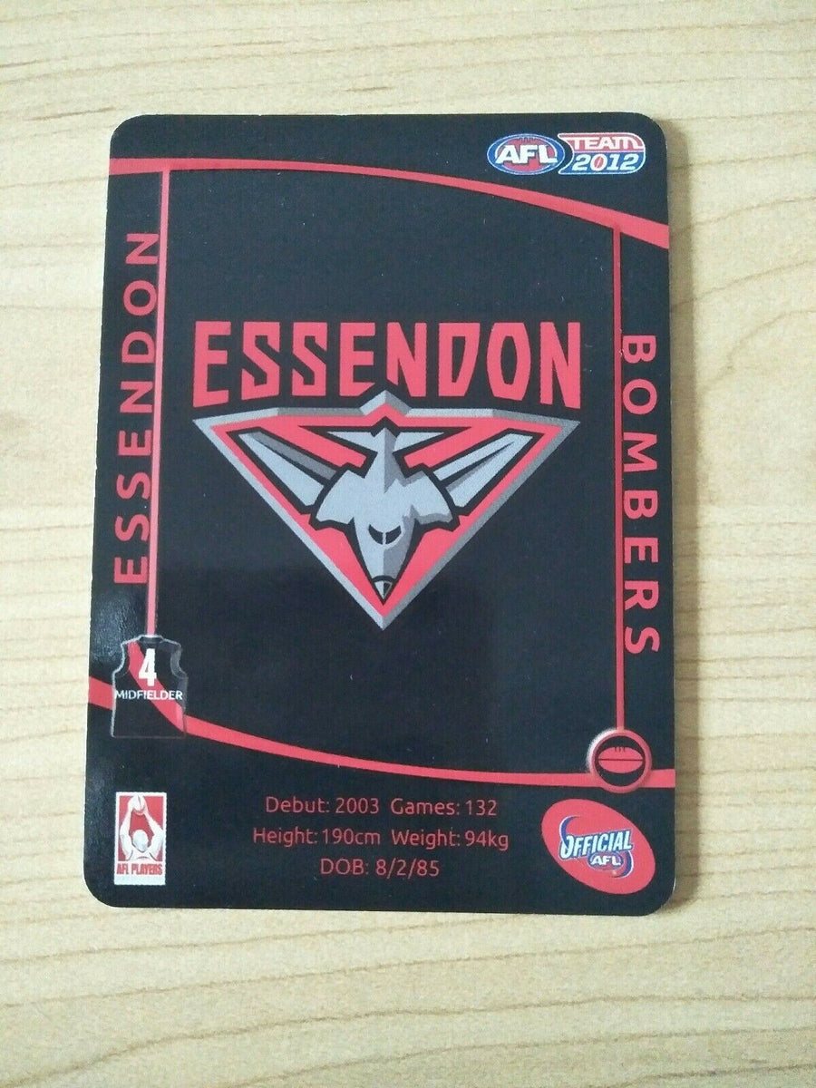 2012 AFL Teamcoach Prize Card Jobe Watson Essendon – Shields Stamps & Coins