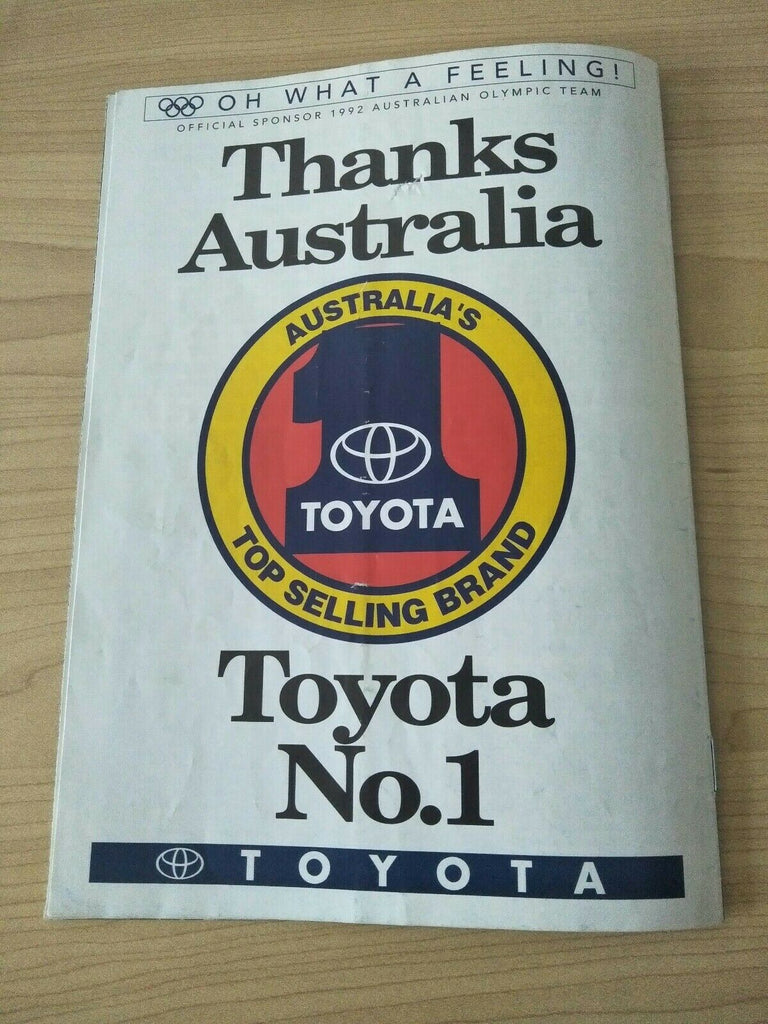 AFL 1992 Camry Adelaide Crows v Collingwood. Souvenir Football Record ...