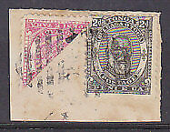 Tonga SG 10b 1d rose King George Bisected on piece with 2d Used bisect ...