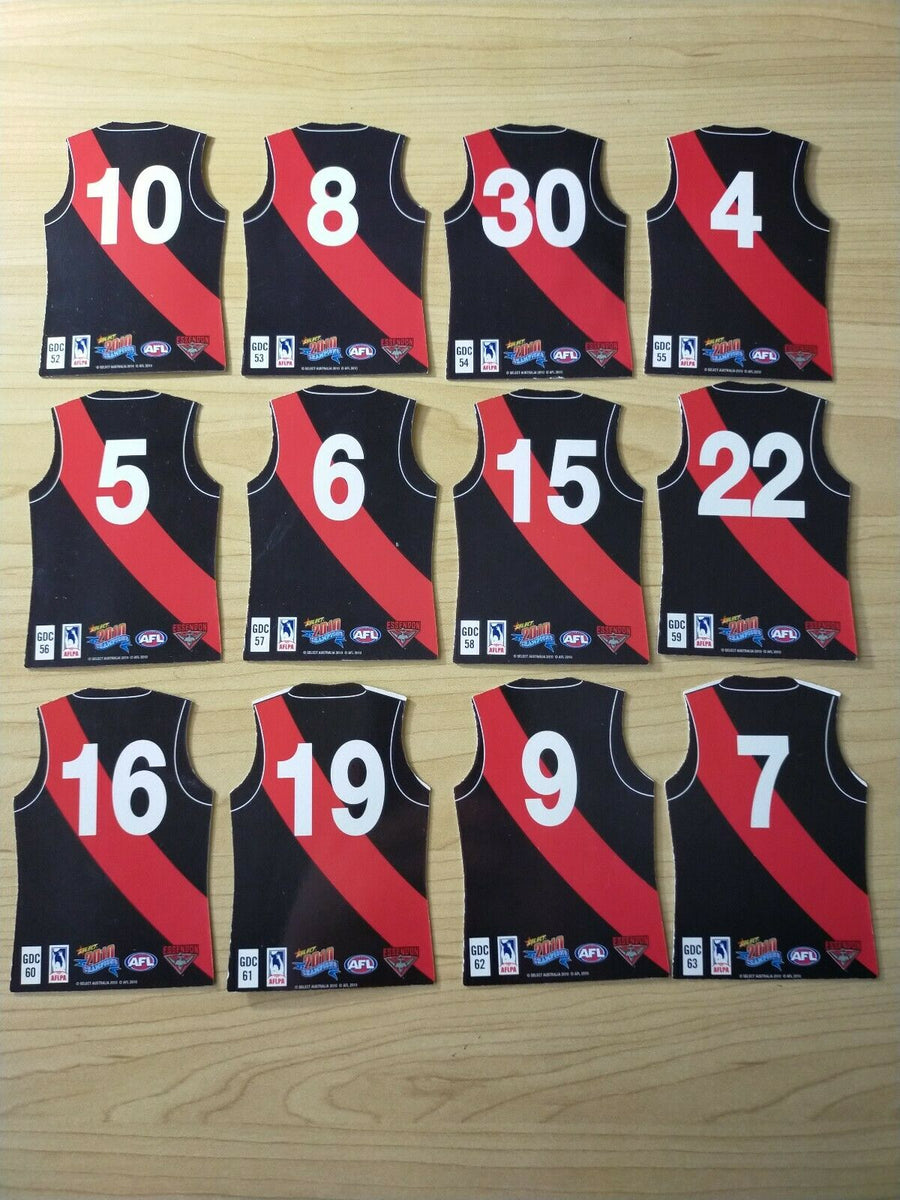 2010 Select Champions Jersey Die Cut Essendon Team Set Of 12 Cards ...