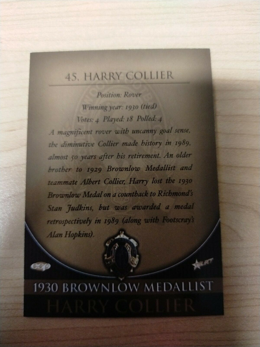 Select ESP Official AFL Collingwood Team Of The Century Harry Collier ...