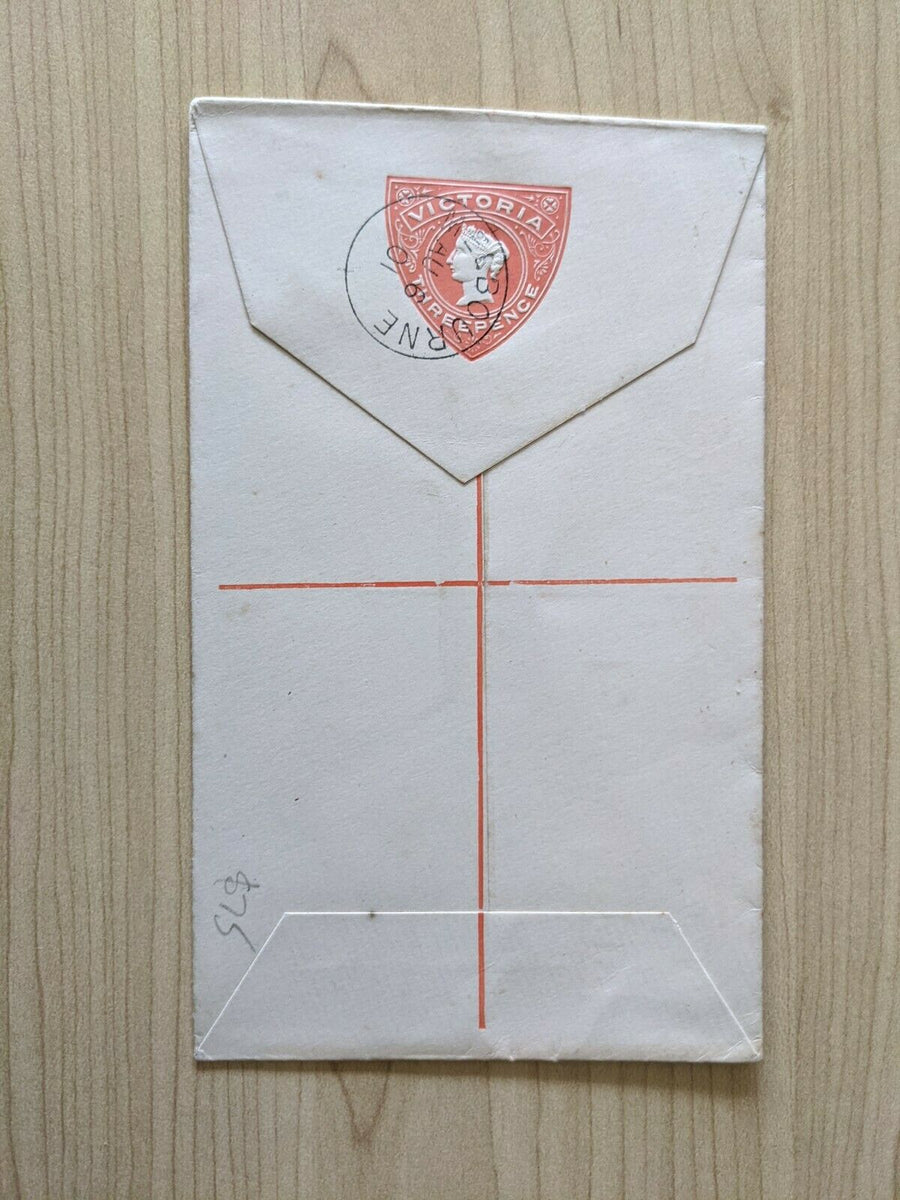 Victoria 3d REGISTERED ENVELOPE postal stationery H+G:8g CTO Melbourne ...
