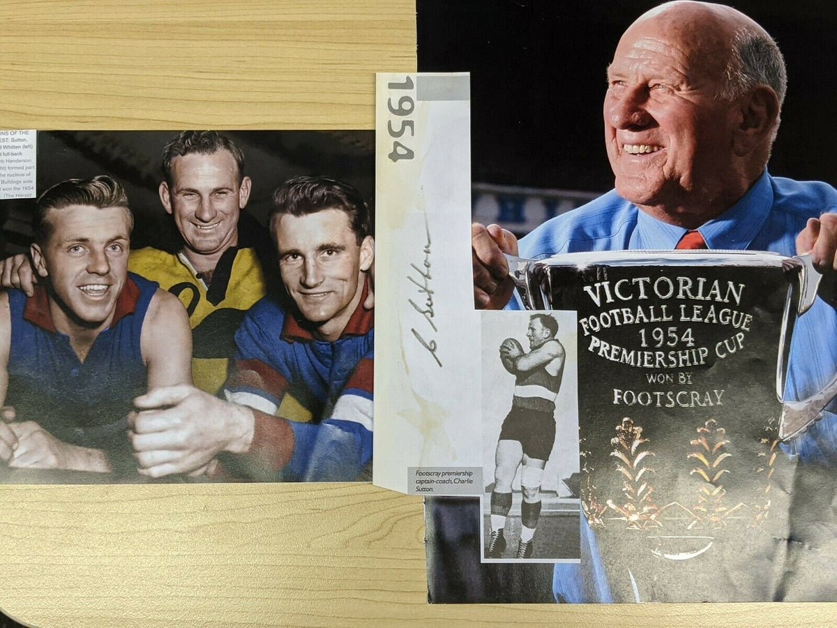 Footscray Football Club Pictures & Signature of 1954 Premiership Charl ...