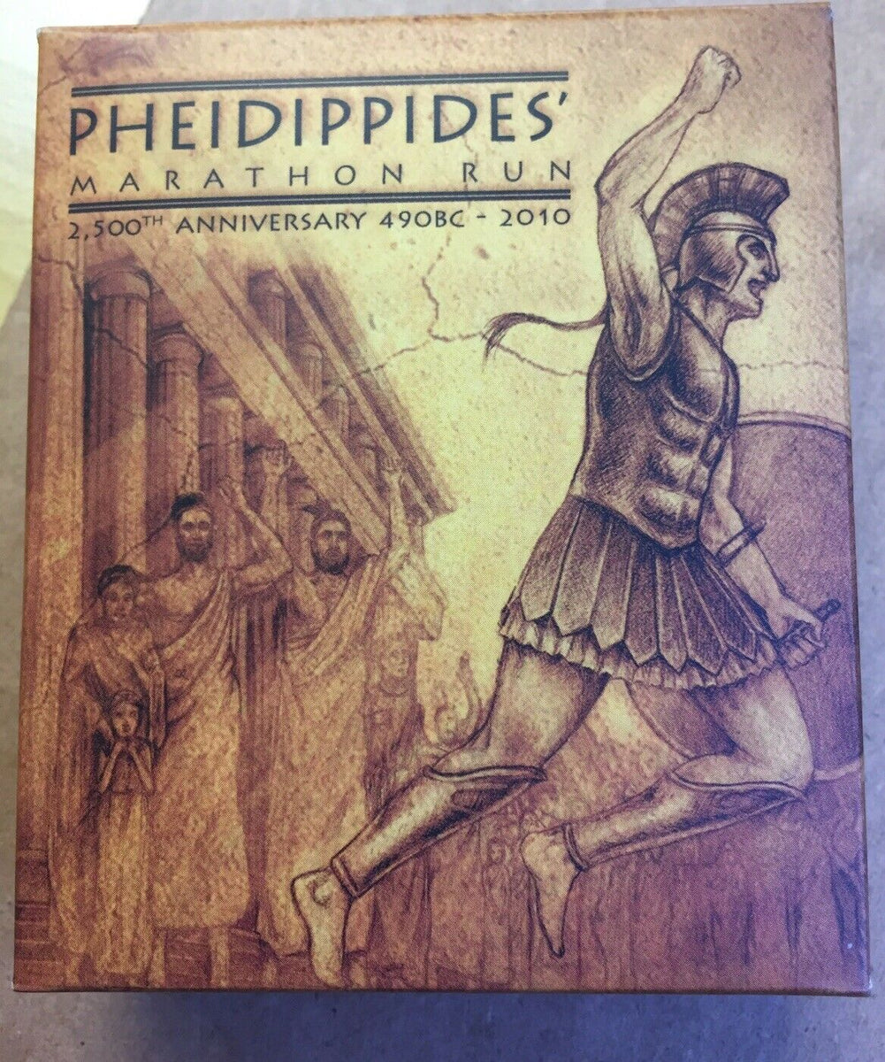 2010 Tuvalu $1 Pheidippides Run High Relief One Ounce .999 Silver Proo ...