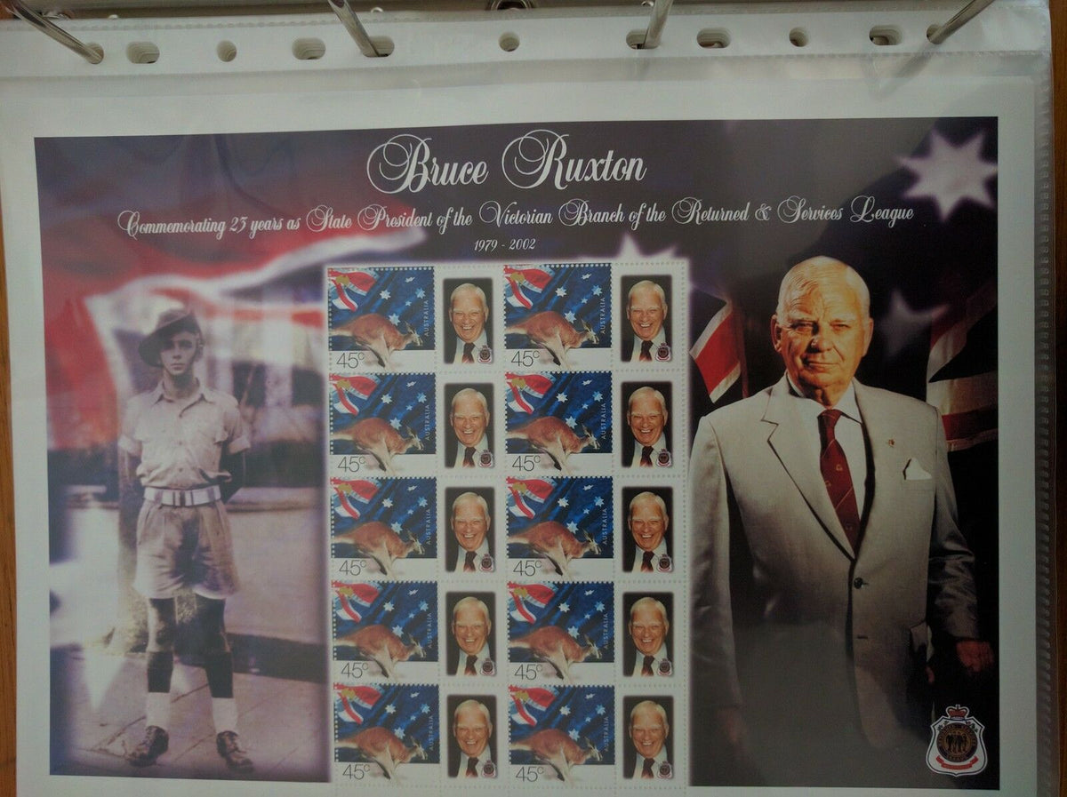 Australia Post Souvenir Sheet Bruce Ruxton RSL – Shields Stamps & Coins