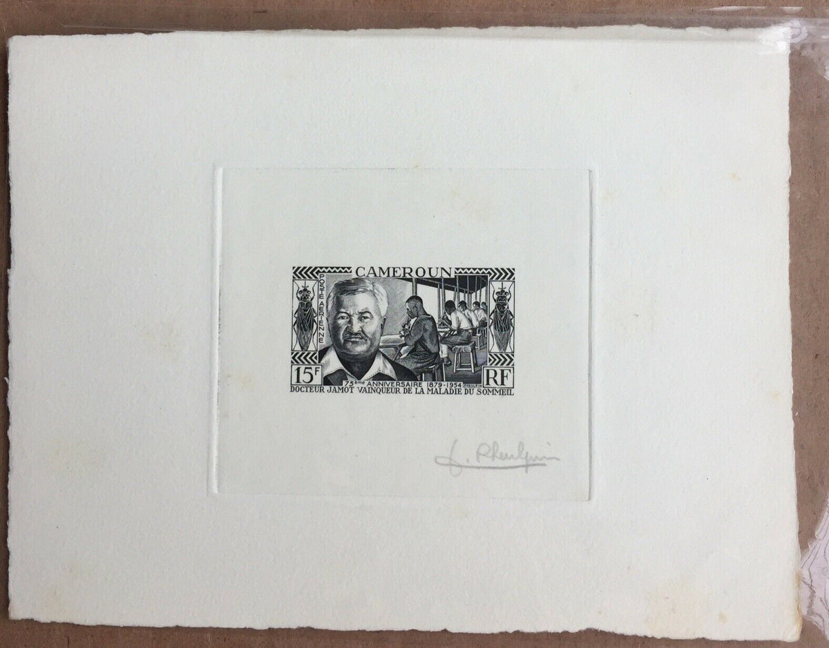 Cameroon 1954 Dr. Jamot (physician) Artist Signed Die Proof SG265 Blac ...