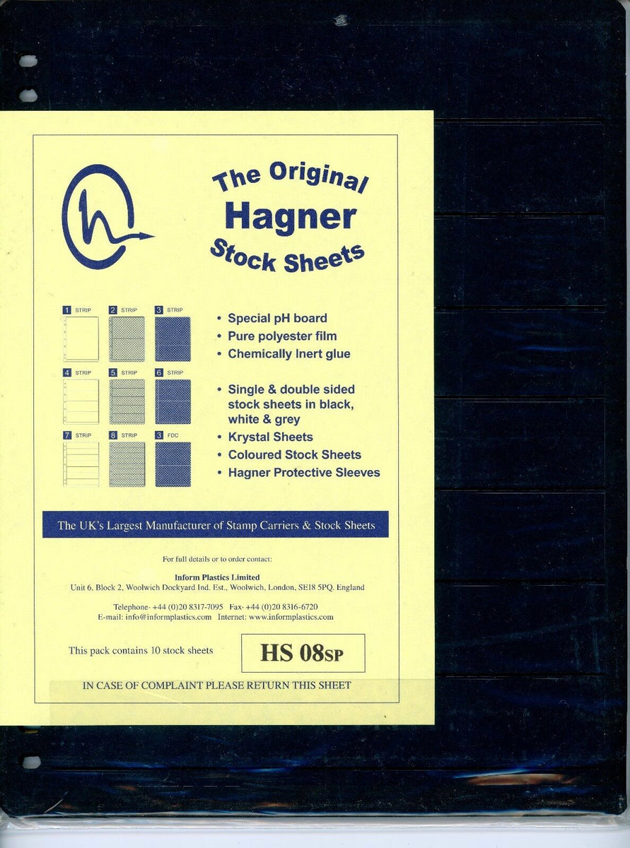 Hagner 8 Pocket Single Sided Stamp Stock Sheets Pack of 10 – Shields ...