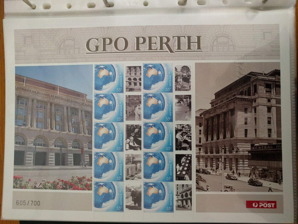 Australia Post 55c Souvenir Sheet - GPO Perth Limited Edition No 699/7 ...