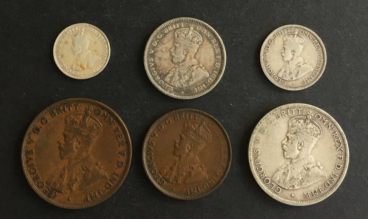Australia 1921 Pre Decimal 6 Coin Set including 4 silver – Shields ...