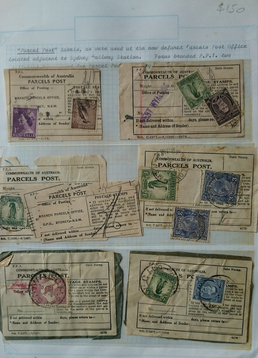 Parcel Post Labels as were used at The Pacels Post Office Sydney Railw ...