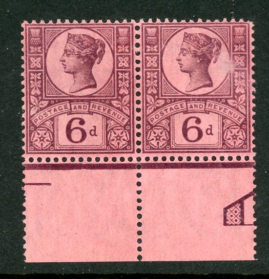 GB Great Britain Pair 6d slight thin(??) MUH – Shields Stamps & Coins
