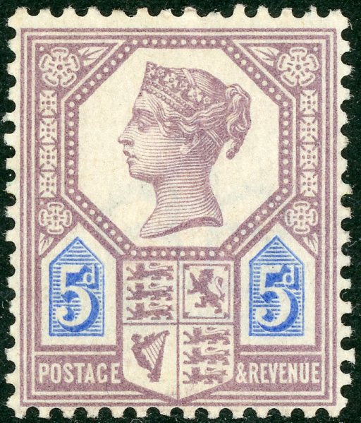 GB Great Britain SG 207a 5d Postage & Revenue Stamp MUH – Shields ...