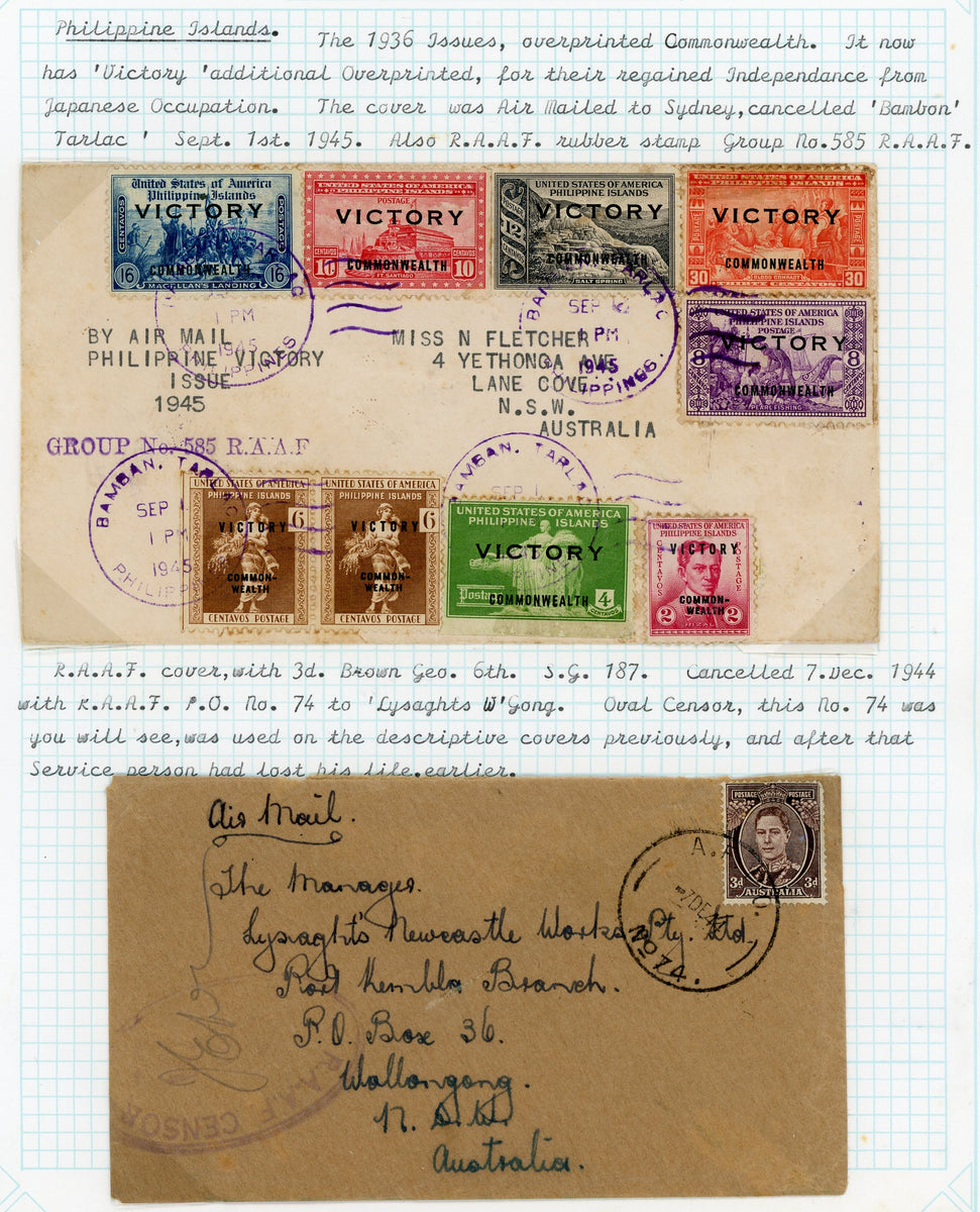 WW2 Military Mail Japanese Occupation Philippine Islands Victory Stamp ...