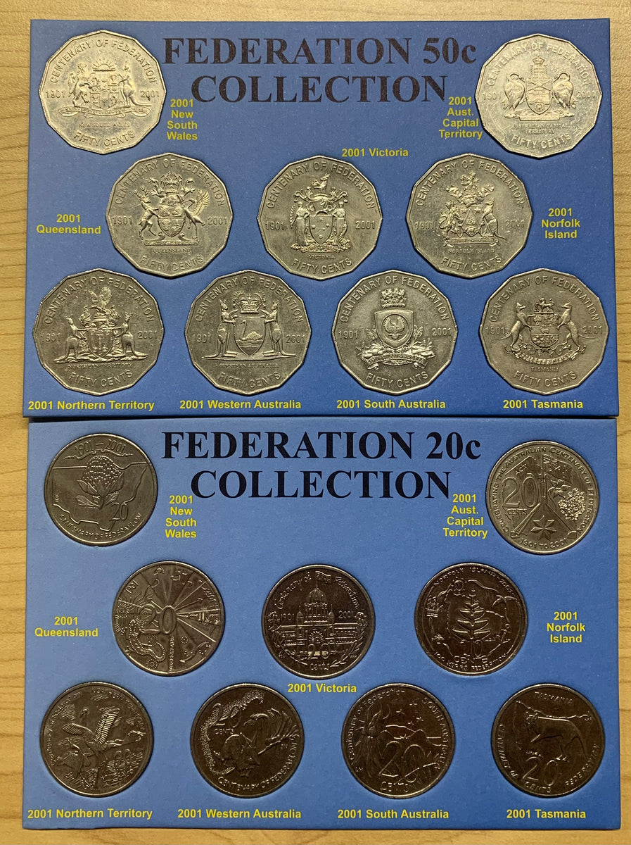 Centenary of Federation Set of 9 States & Territories 20c & 50c Collec ...