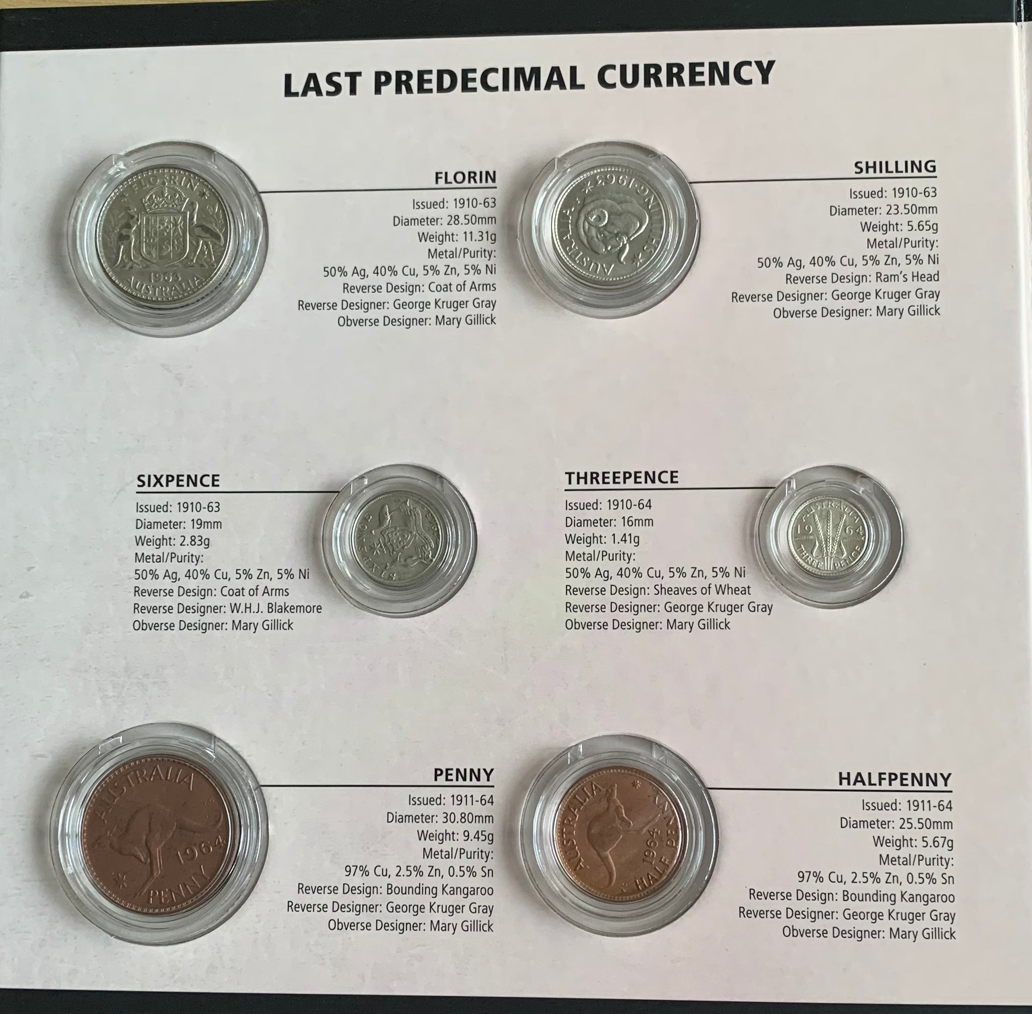 Australia 1966 Decimal and 1963-4 Last Pre decimal Uncirculated Coins ...