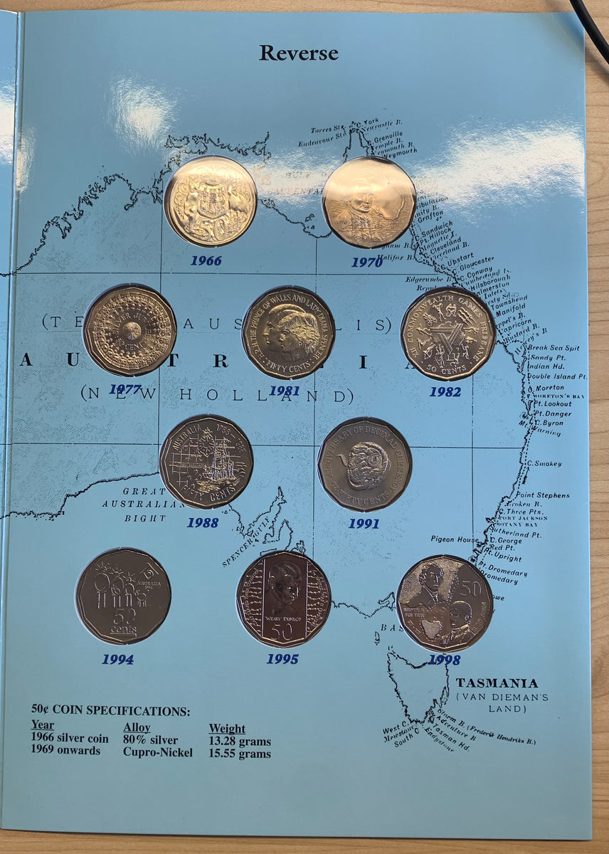 Sherwood 1966 - 1998 Commemorative Fifty Cent Coin Collection In Folde ...