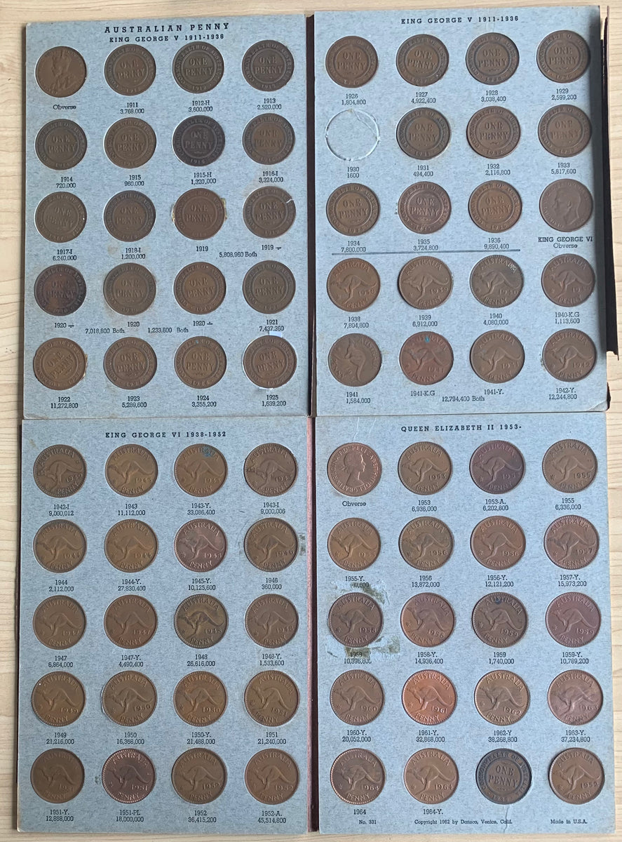 Australia Penny collection complete Excluding 1930 in Dansco Album ...
